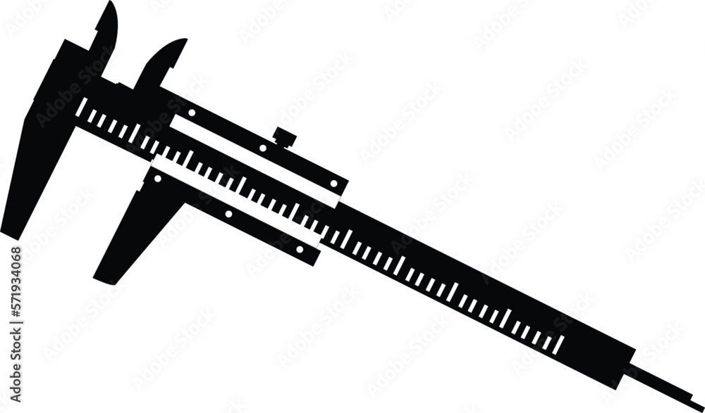 Calipers Measure icon on white background. Linear tool symbol. Vernier ...