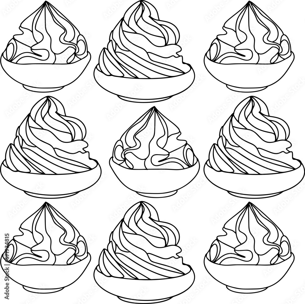Seamless horizontal border of meringues. Graphic vector image ...
