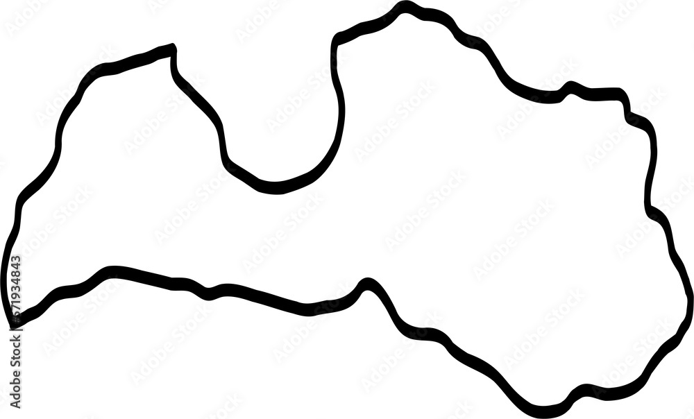 doodle freehand drawing of latvia map. Stock Illustration | Adobe Stock