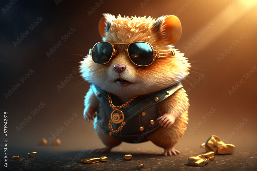 rich hamster with glasses, created by a neural network, Generative AI ...