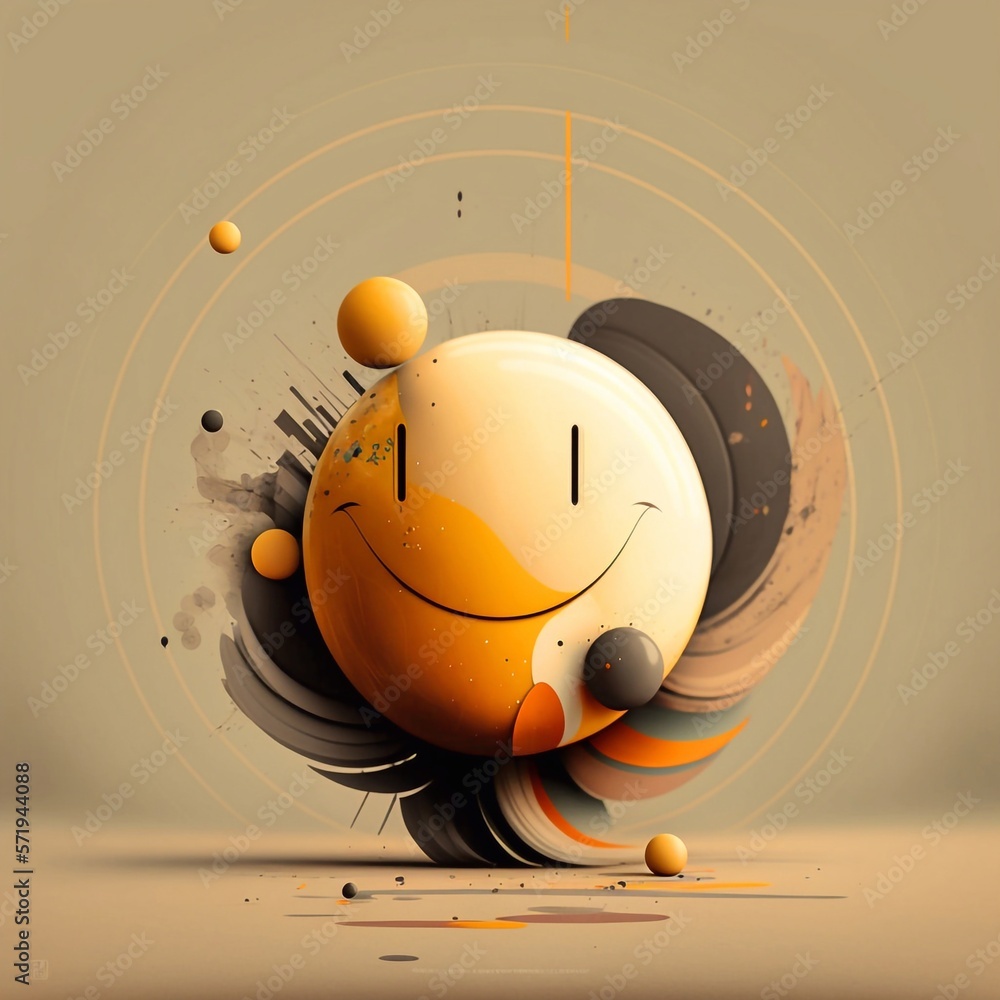 Smiley-Kunst, made by Ai, AI-Art Stock Illustration | Adobe Stock