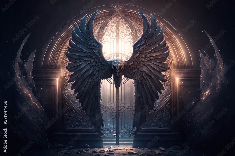 Majestic ancient castles with metal gates. Gothic gate with a battle ...