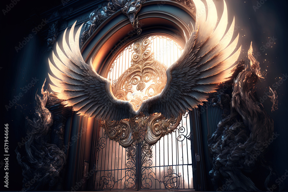 Majestic ancient castles with metal gates. Gothic gate with a battle ...