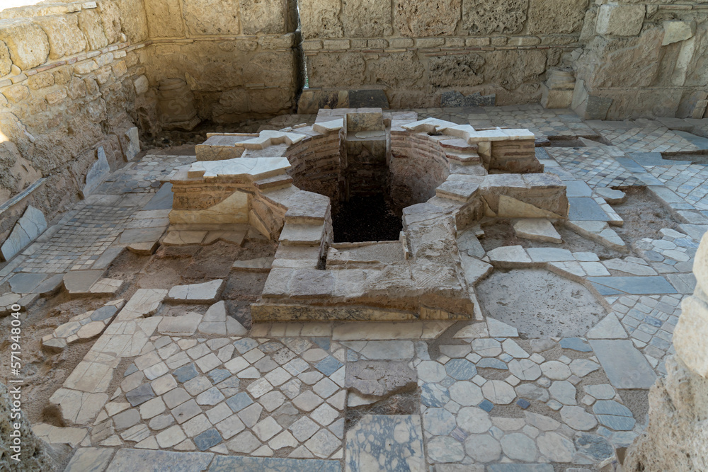 Baptistery (baptismal pool) in the Church of Laodicea at the ancient ...