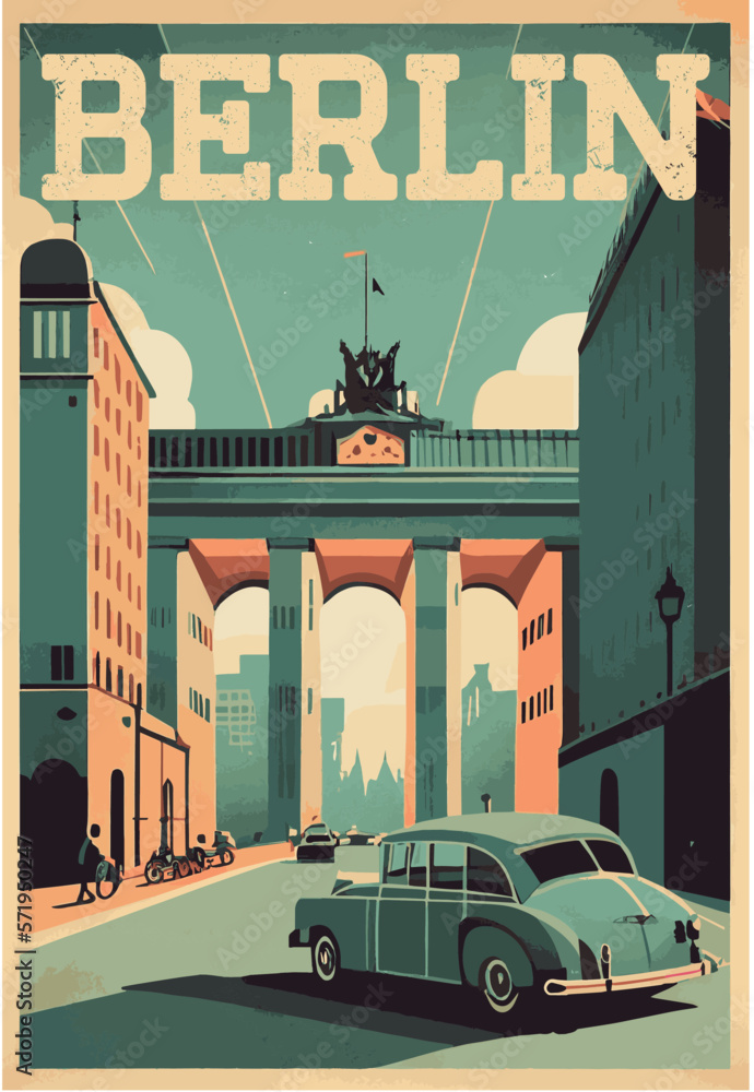 vintage-style tourism poster promoting Berlin as a must-visit ...