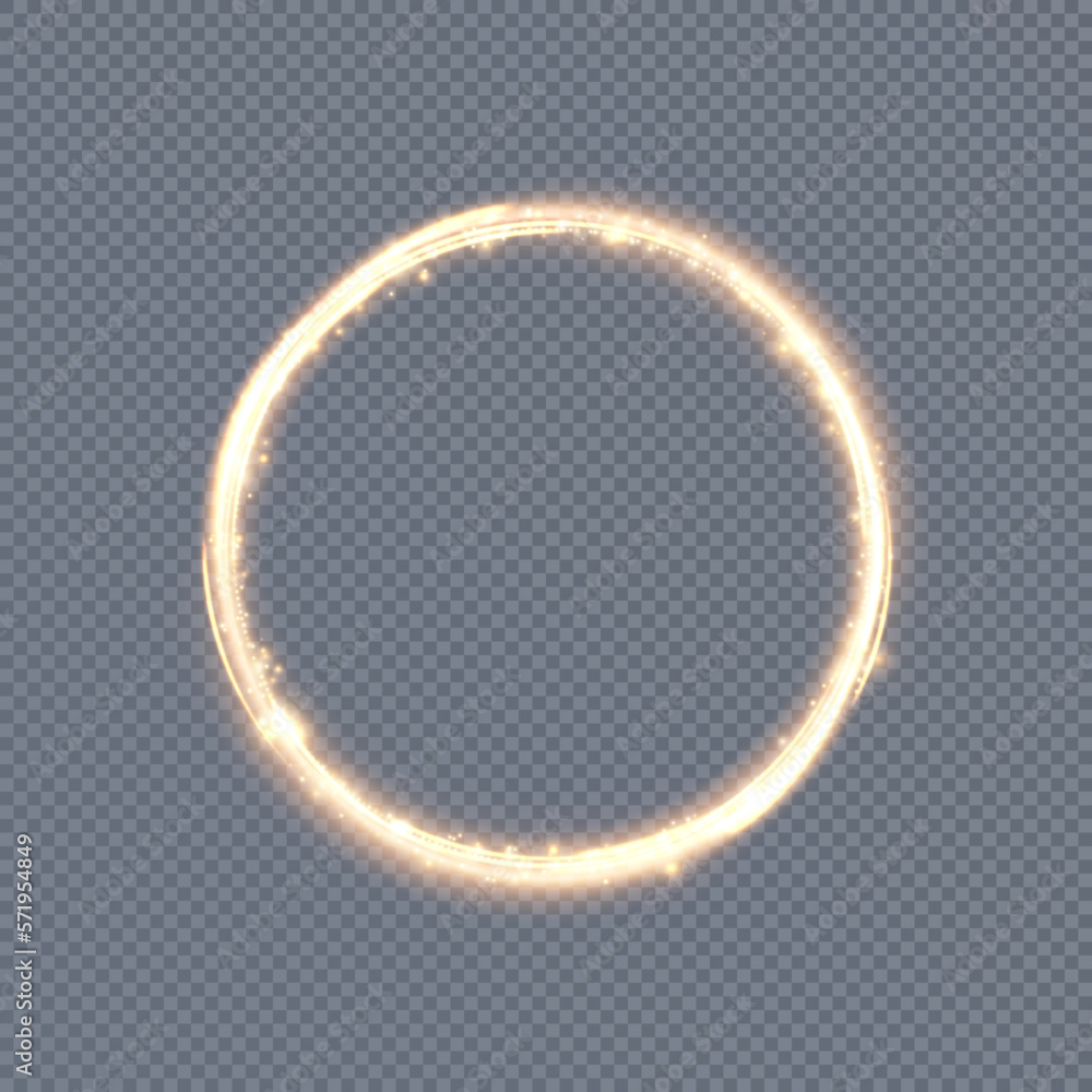 Vector circular light beam isolated on transparent background. Glowing ...