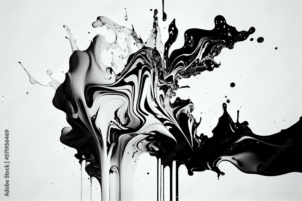 wallpaper, glass texture, black ink is mixing with white background AI ...