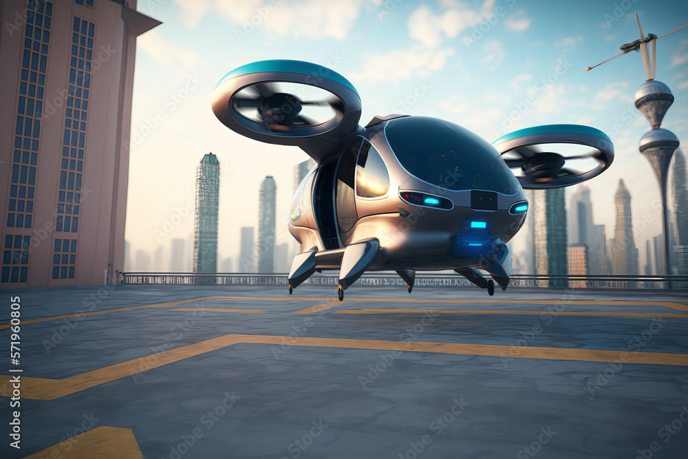 Future of urban air mobility, city air taxi, UAM urban air mobility ...