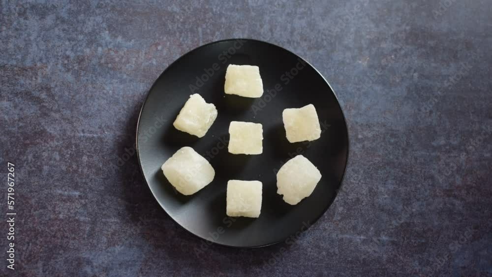 Petha Indian traditional sweet made from ash gourd Stock Video | Adobe ...