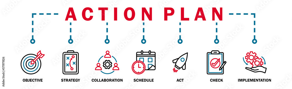 Action Plan banner web icon vector illustration concept with icon of ...