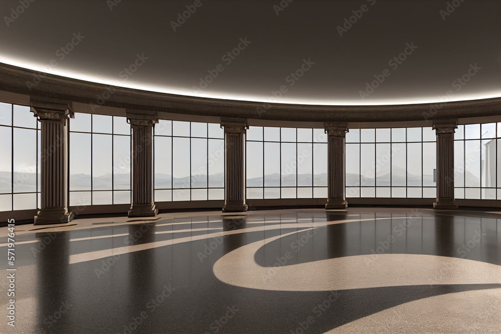 full seamless spherical hdri 360 panorama view in empty modern hall ...