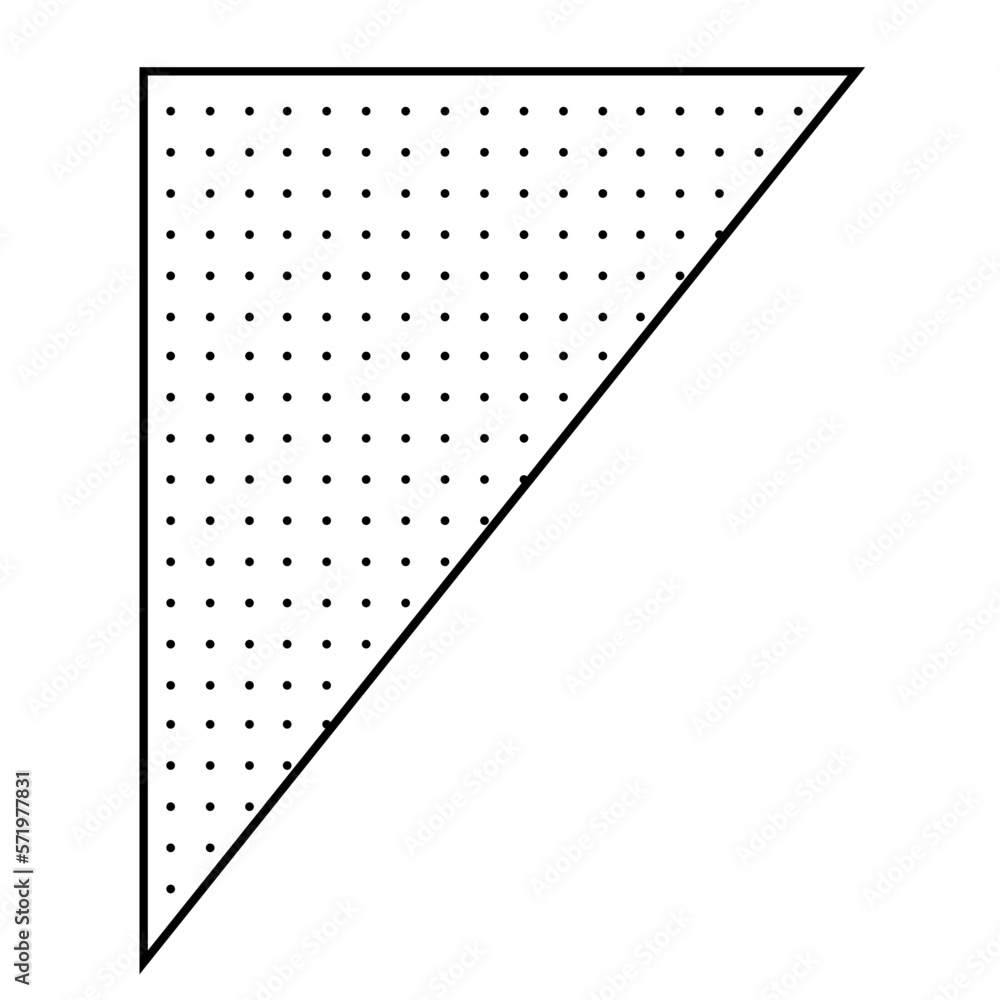 Black outline triangle icon with dots Stock Vector | Adobe Stock