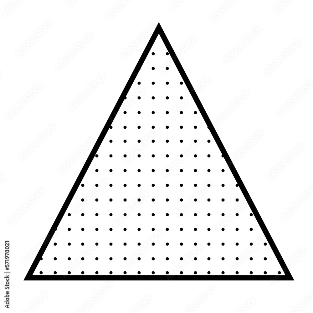 Black outline triangle icon with dots Stock Vector | Adobe Stock