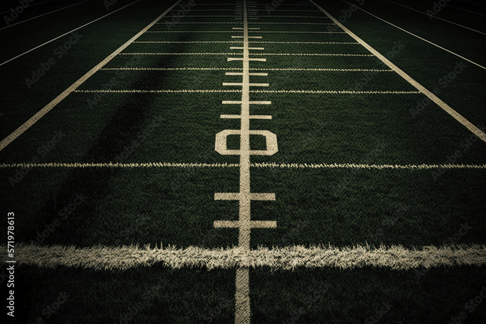 Yard line on an american football field symbolizing Generative AI Stock ...