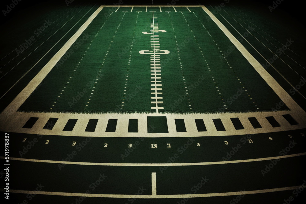 Yard line on an american football field symbolizing Generative AI Stock ...