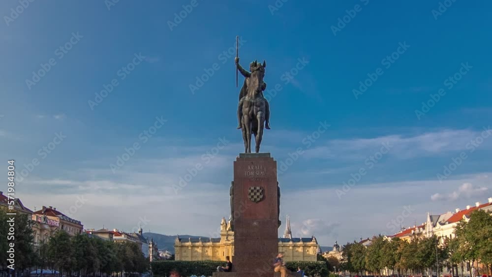 Monument of the Croatian King Tomislav timelapse hyperlapse and art ...