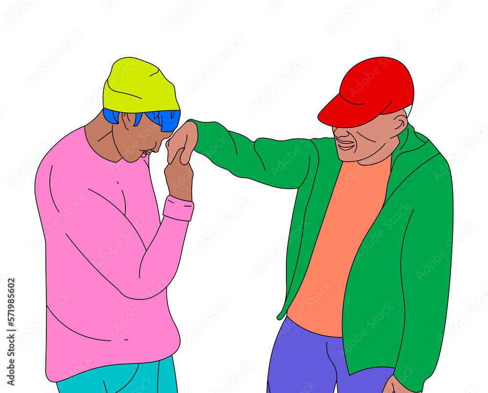 Lolo/ grandpa giving a Filipino blessing (mano po) to a boy Stock ...