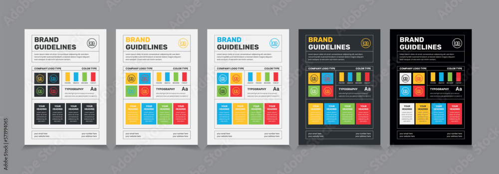 Plakat, Poster A4 Brand Guidelines Poster Layout Set, Simple style and ...