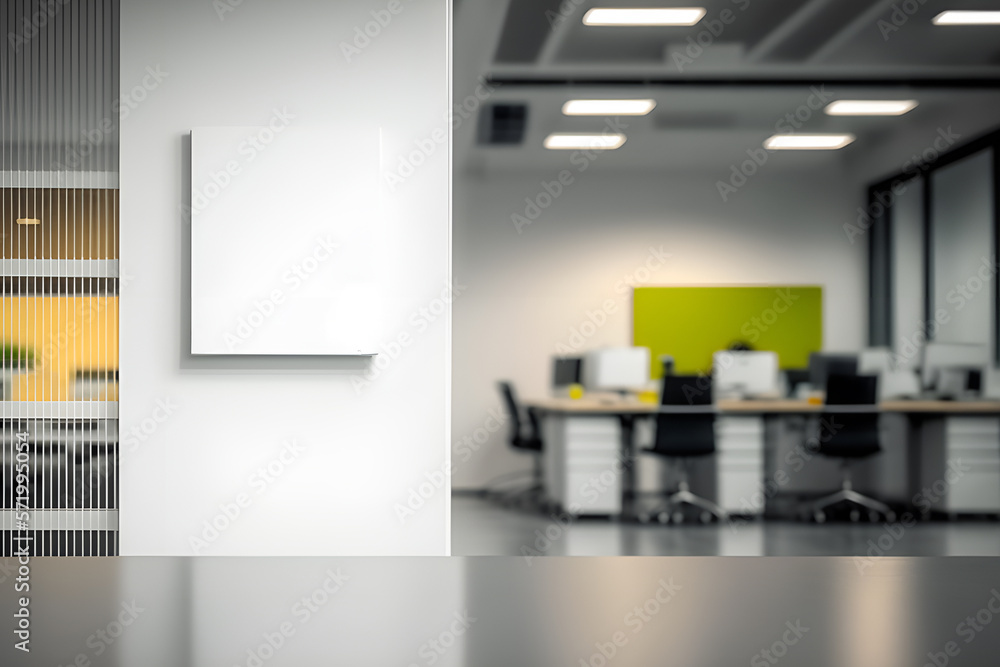 Modern white office background generative ai Stock Illustration | Adobe ...