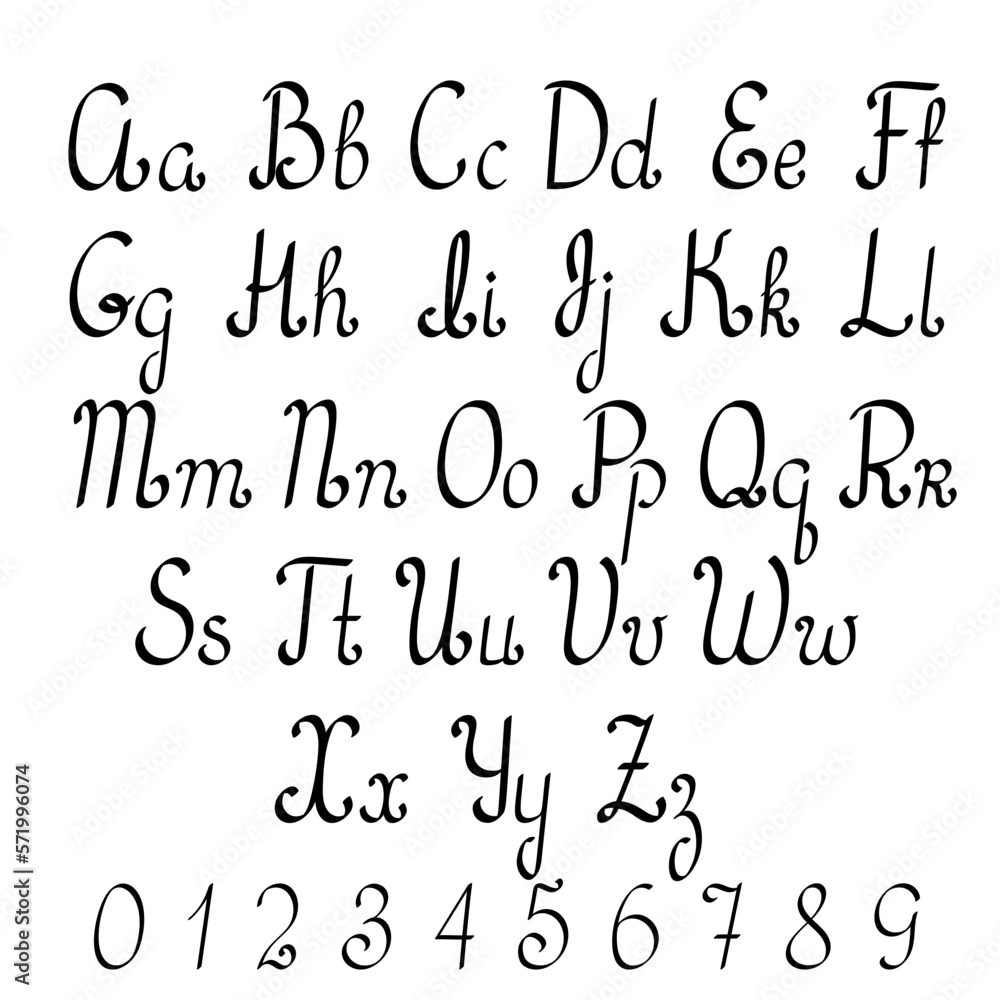 Letters Of English Alphabet Uppercase Lowercase Numbers Linear Vector letters-of-english-alphabet-uppercase-lowercase-numbers-linear-vector