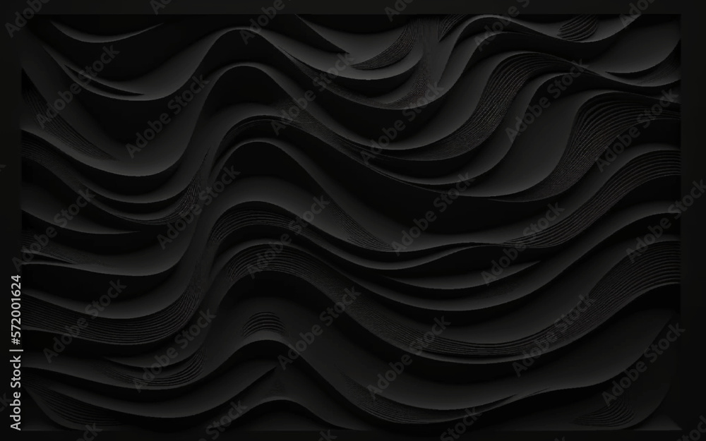 black wave line background. Black wave background. Abstract vector ...