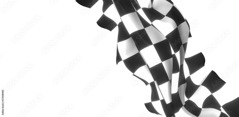 Image of motor racing black and white checkered finish flag waving ...