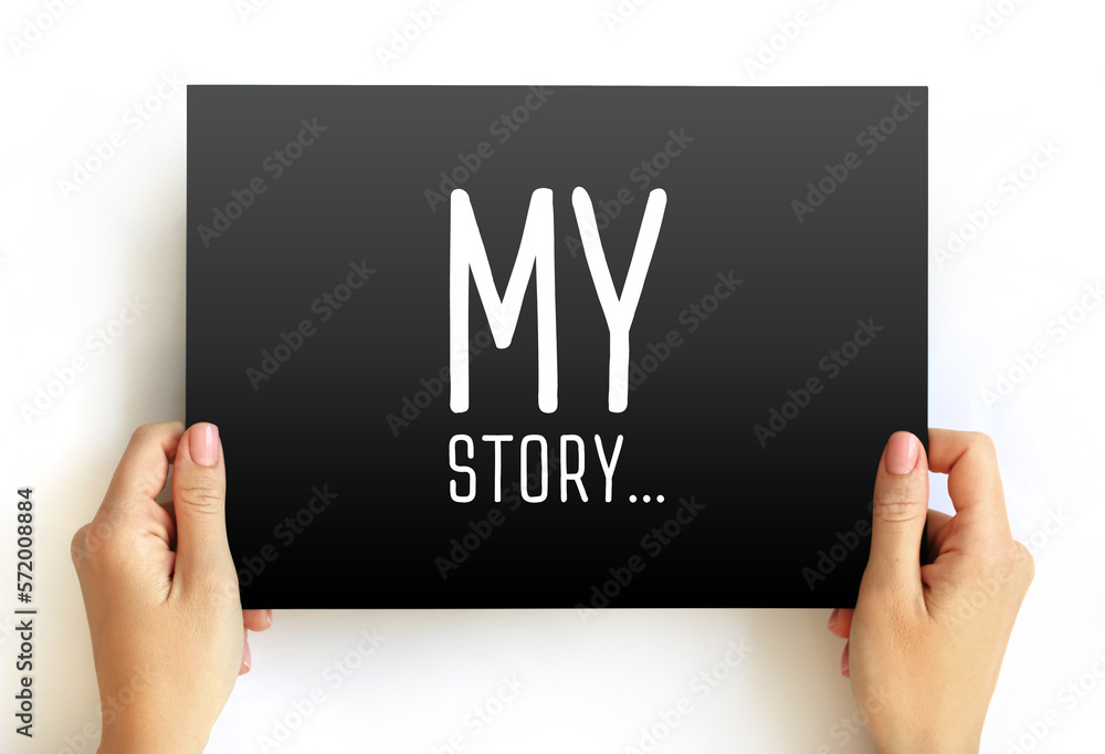 My Story text on card, concept background Stock Photo | Adobe Stock