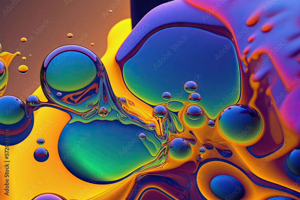 Generative AI illustration of abstract oil drops Stock Illustration ...