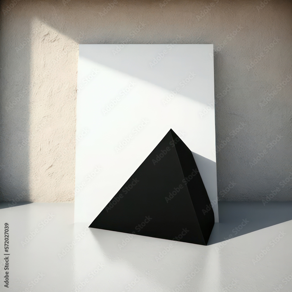 Background for product presentation, glossy black trapezoid with ...