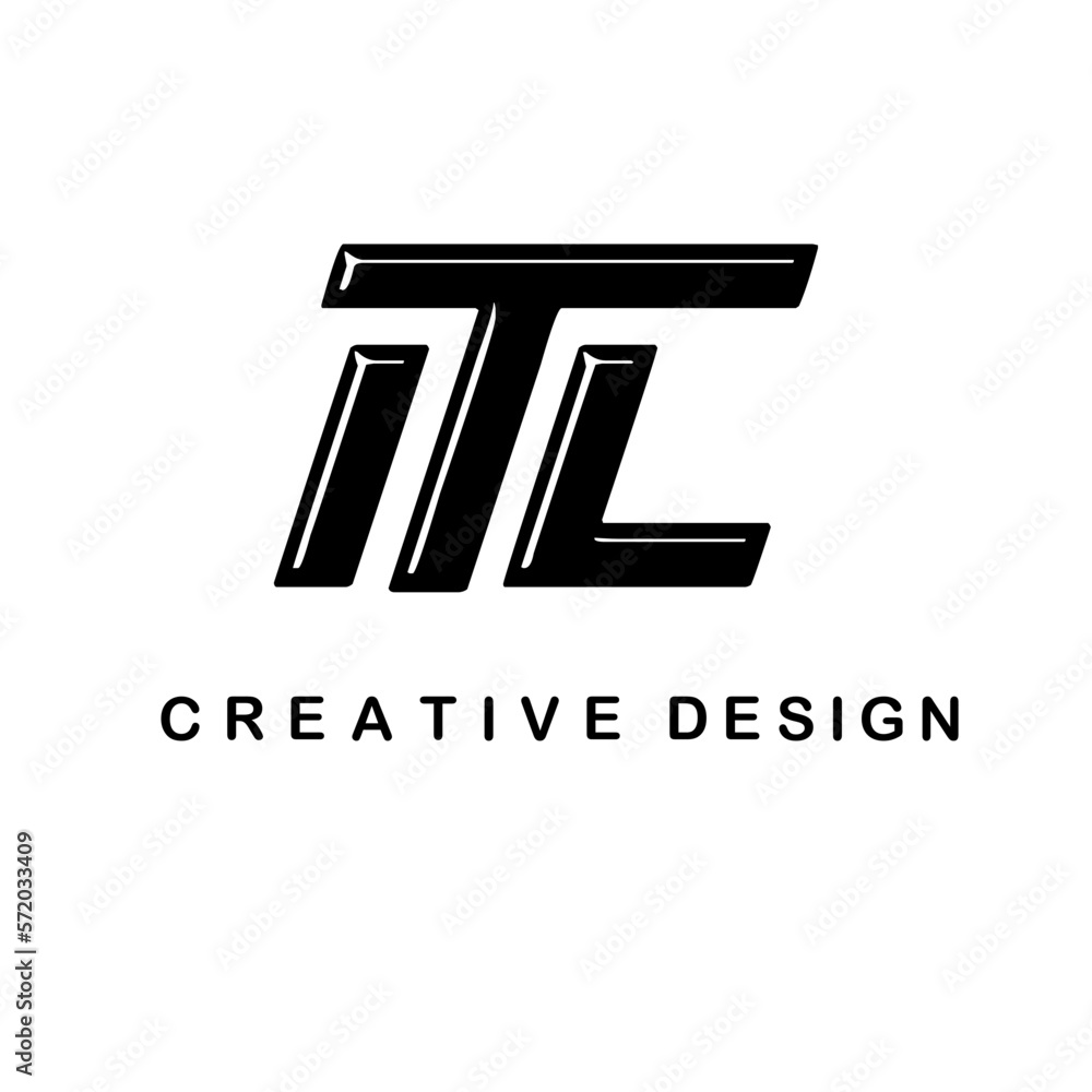 ITL letter logo design. ITL letter on white background. ITL minimalist ...