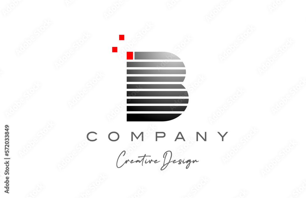 geometric B alphabet letter logo with line and dots. Corporate creative ...