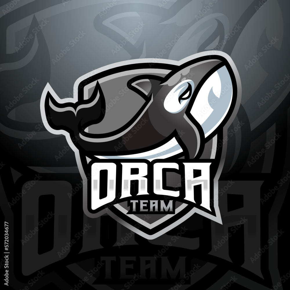 Orca killer Whale mascot logo design vector with modern illustration ...