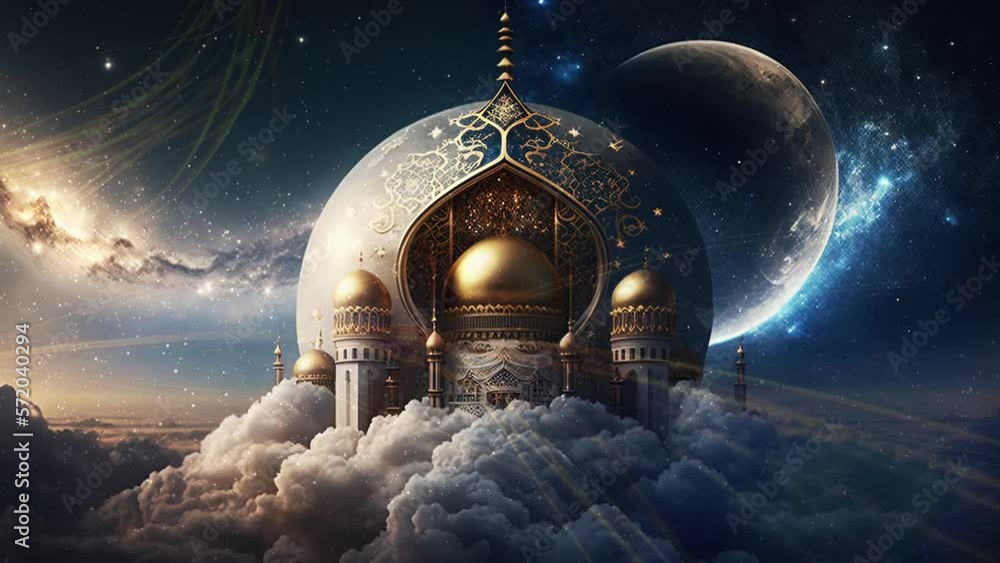 animated islamic background , ramadan mosque UHD 4K 30 fps AI ...