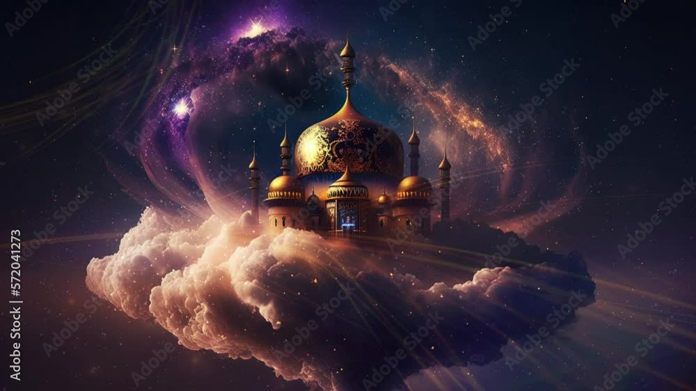 animated islamic background , ramadan mosque UHD 4K 30 fps AI ...