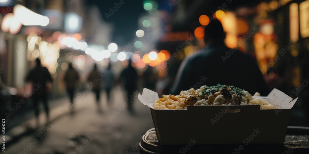 Discovering Asian Street Food in the Night, generative ai Stock ...
