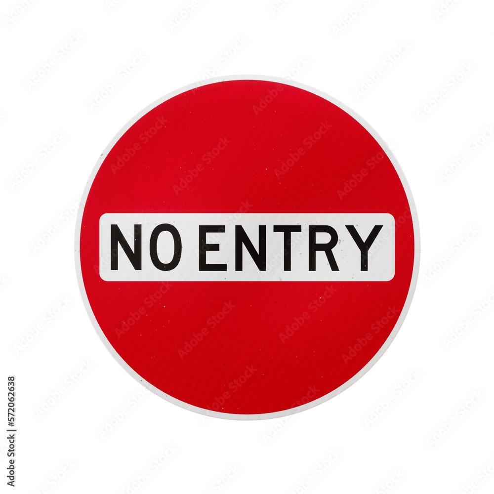 No Entry American road sign isolated on transparent background. 3D ...