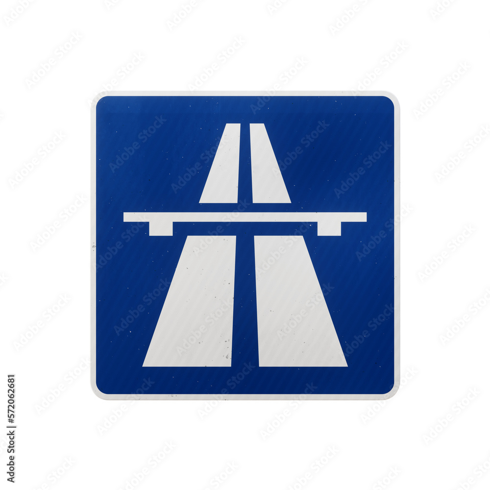 Blue highway, motorway or autobahn European road sign isolated on ...