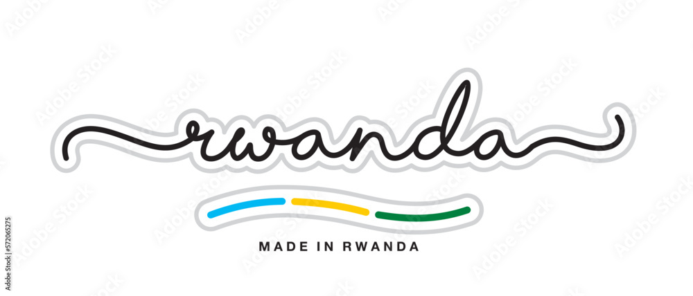 Made in Rwanda, new modern handwritten typography calligraphic logo ...