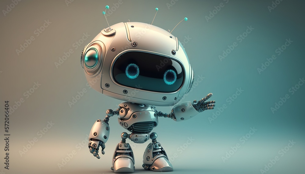 Ositive cute robot. UI and UX Designed. Isolated on a background ...