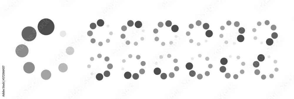 Circular Loading Buffering Icons Vector Video Ready for Animation Gif ...