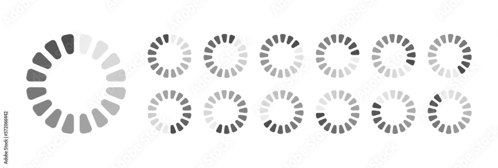 Circular Loading Buffering Icons Vector Video Ready for Animation Gif ...