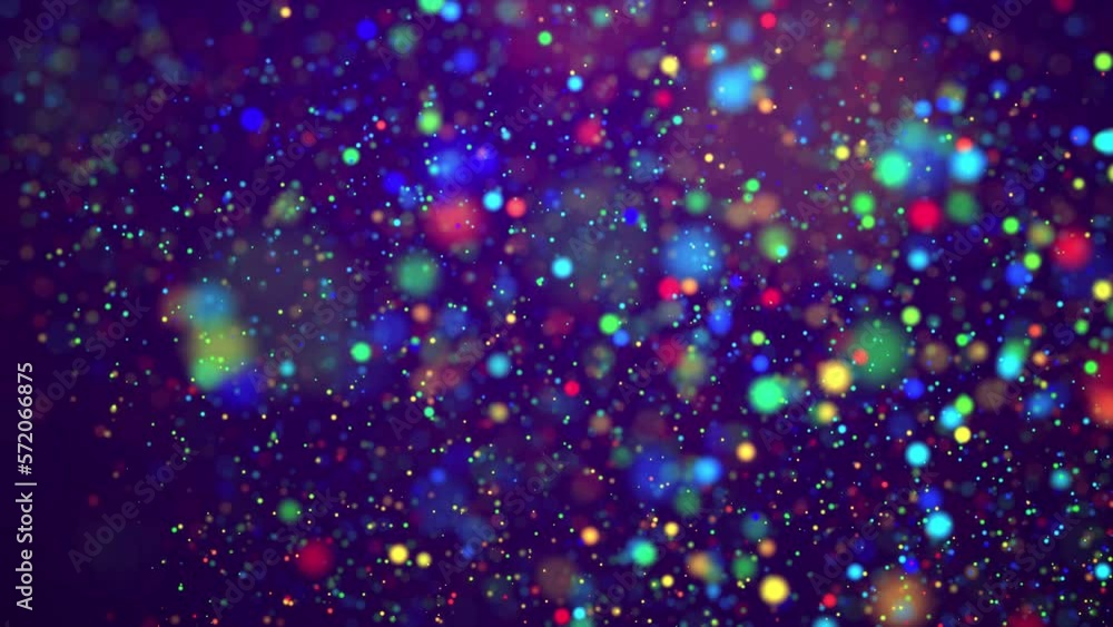 Awesome bg with magic particles fly in air, bokeh effects, DOF. Glowing ...