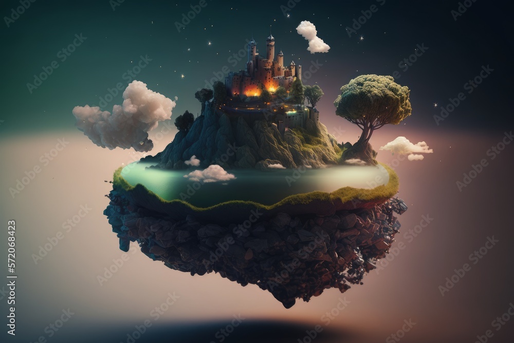 Experience the Enchanting Beauty of a Floating Island with Castle in ...