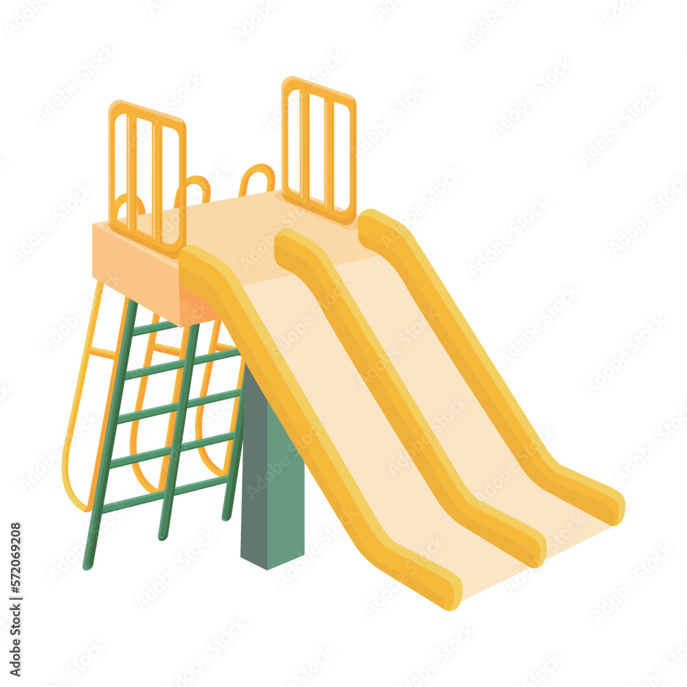 Double slide vector illustration on white background. Slide is a ...