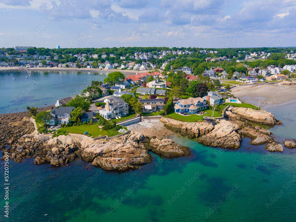 Lincoln House Point and luxurious coastal mansions aerial view between ...