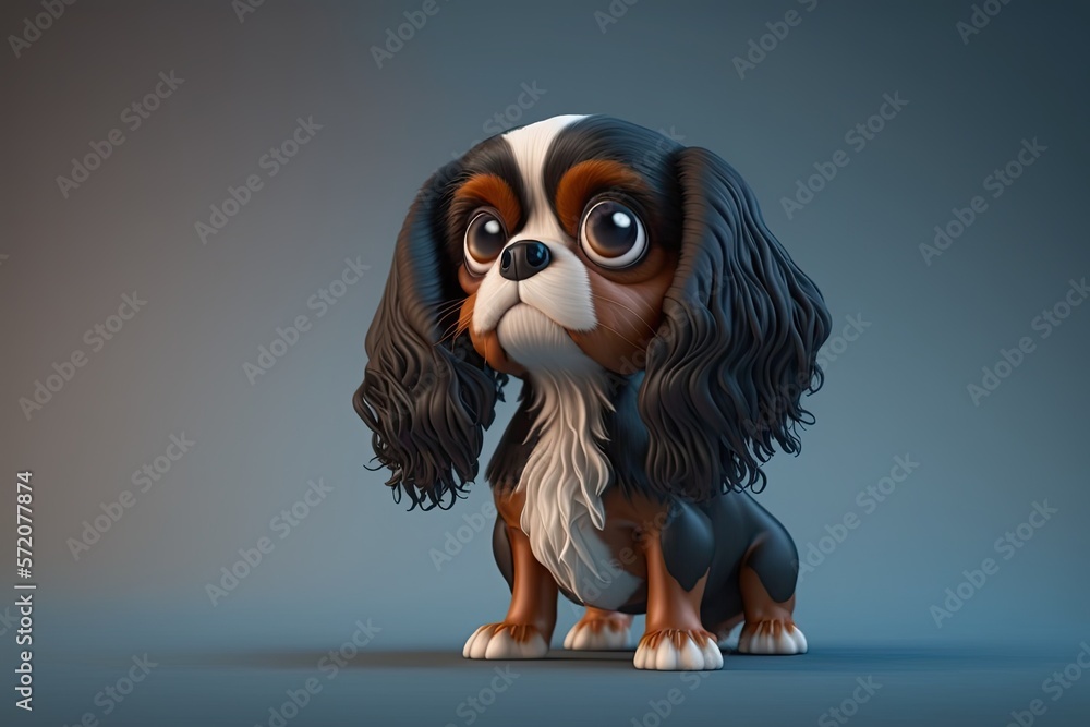 Cute Cartoon Cocker Spaniel (Created with Generative AI) Stock ...