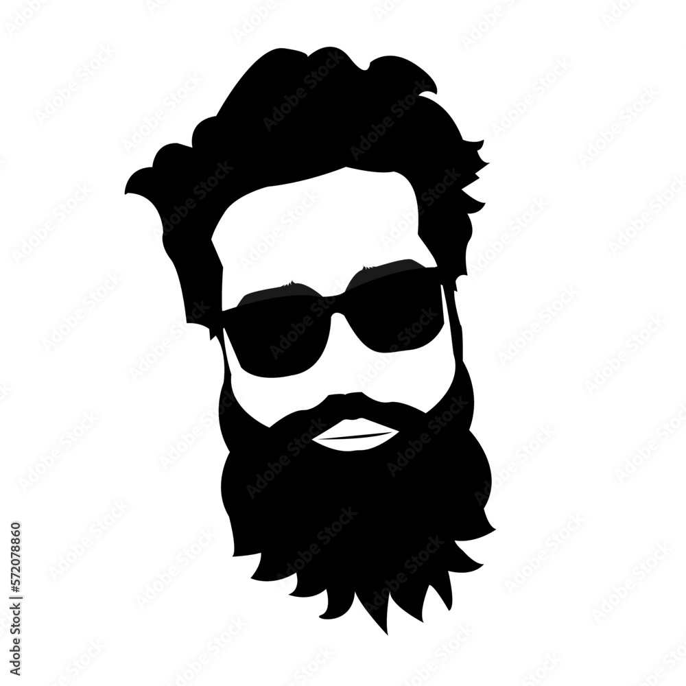 man silhouette, man face, face drawing, face silhouette, beard, hair ...