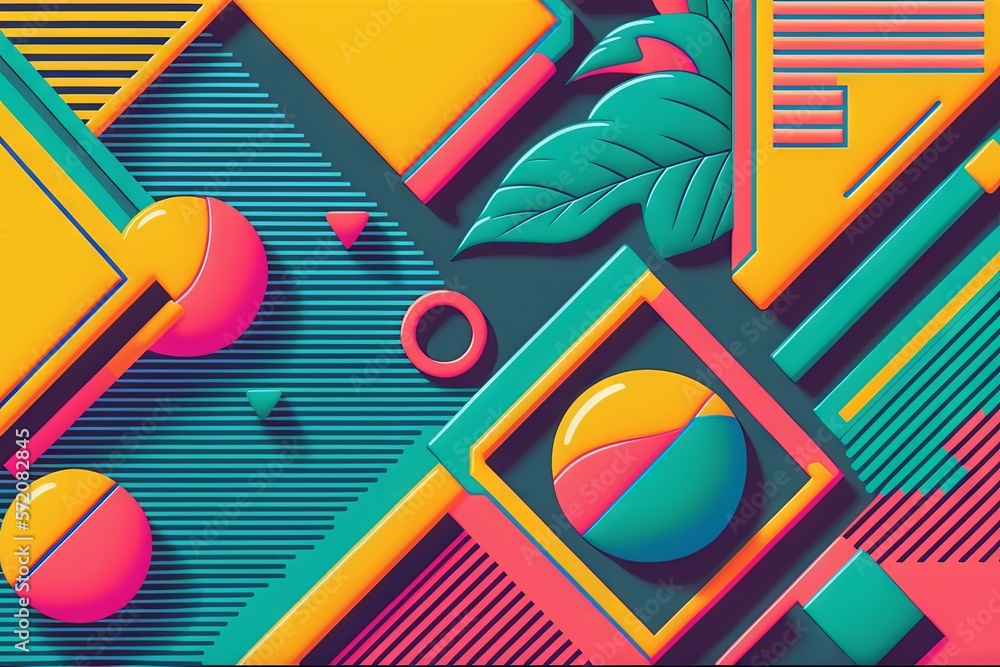 Fondo formas abstractas inspiración 90s, aesthetic, vaporwave, creado ...