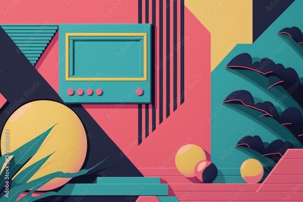 Fondo formas abstractas inspiración 90s, aesthetic, vaporwave, creado ...