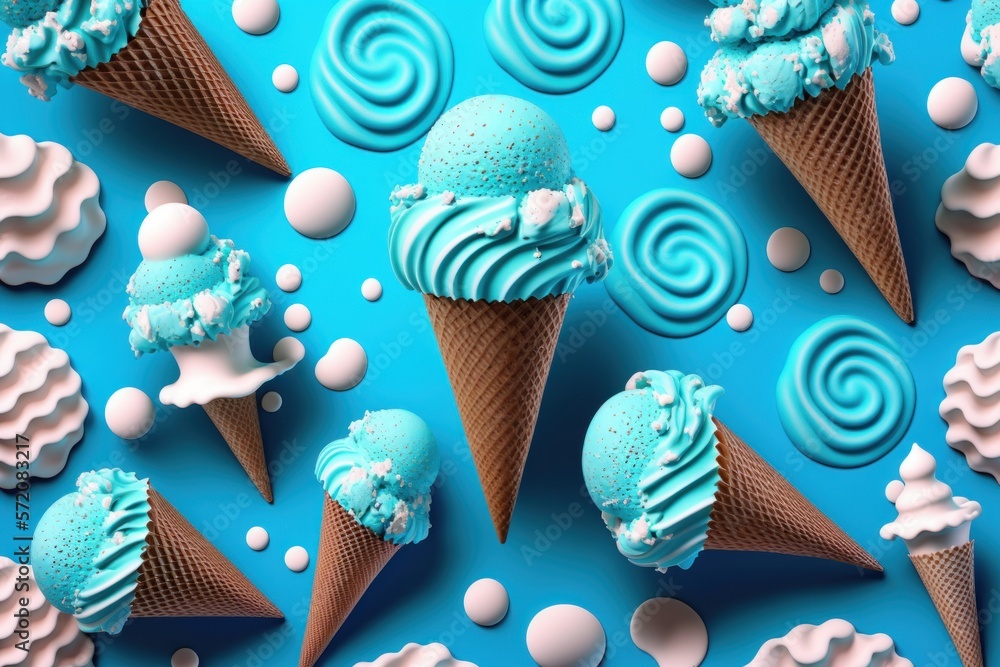 Fondo helado 3d azul y blanco, creado con IA generativa Stock ...